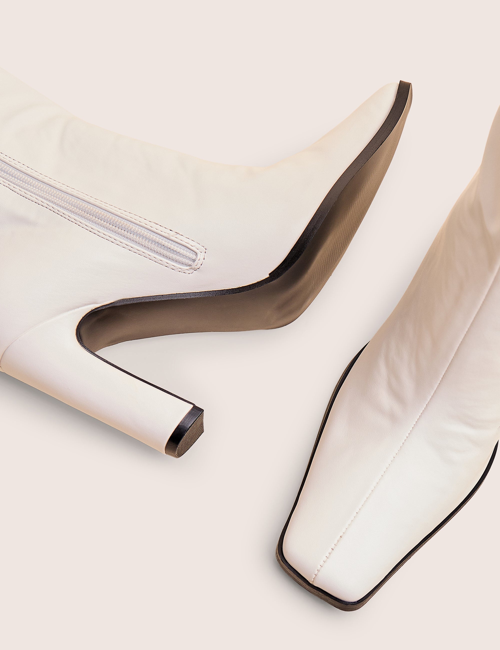 Acquilla White Knee High Flared Boots | Public Desire