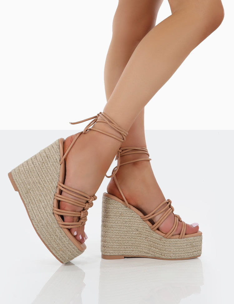 Extraordinary Nude High Heel Wedges Gallery