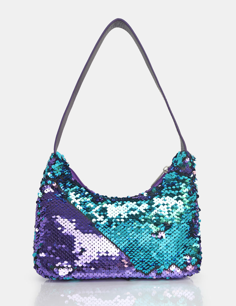 The Zane Purple Sequin Shoulder Bag | Public Desire
