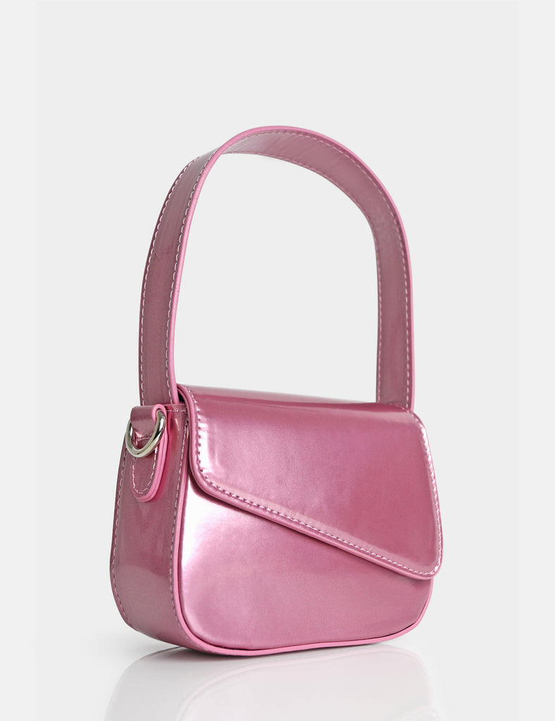 The Jolee Metallic Pink Mini Grab Handle Bag | Public Desire