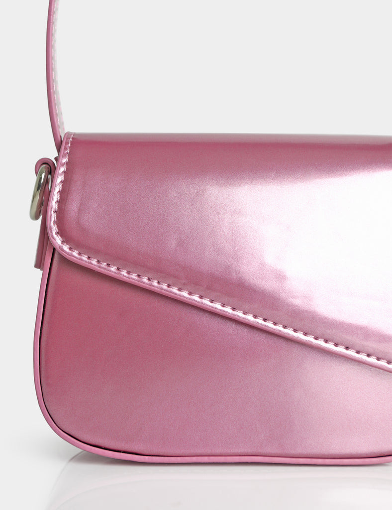 The Jolee Metallic Pink Mini Grab Handle Bag | Public Desire