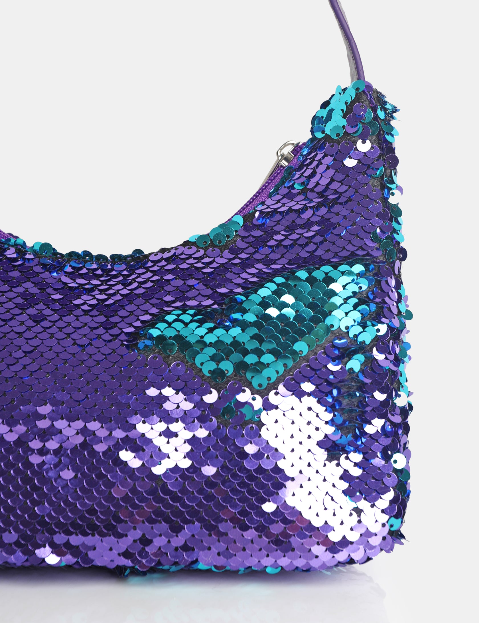 The Zane Purple Sequin Shoulder Bag | Public Desire