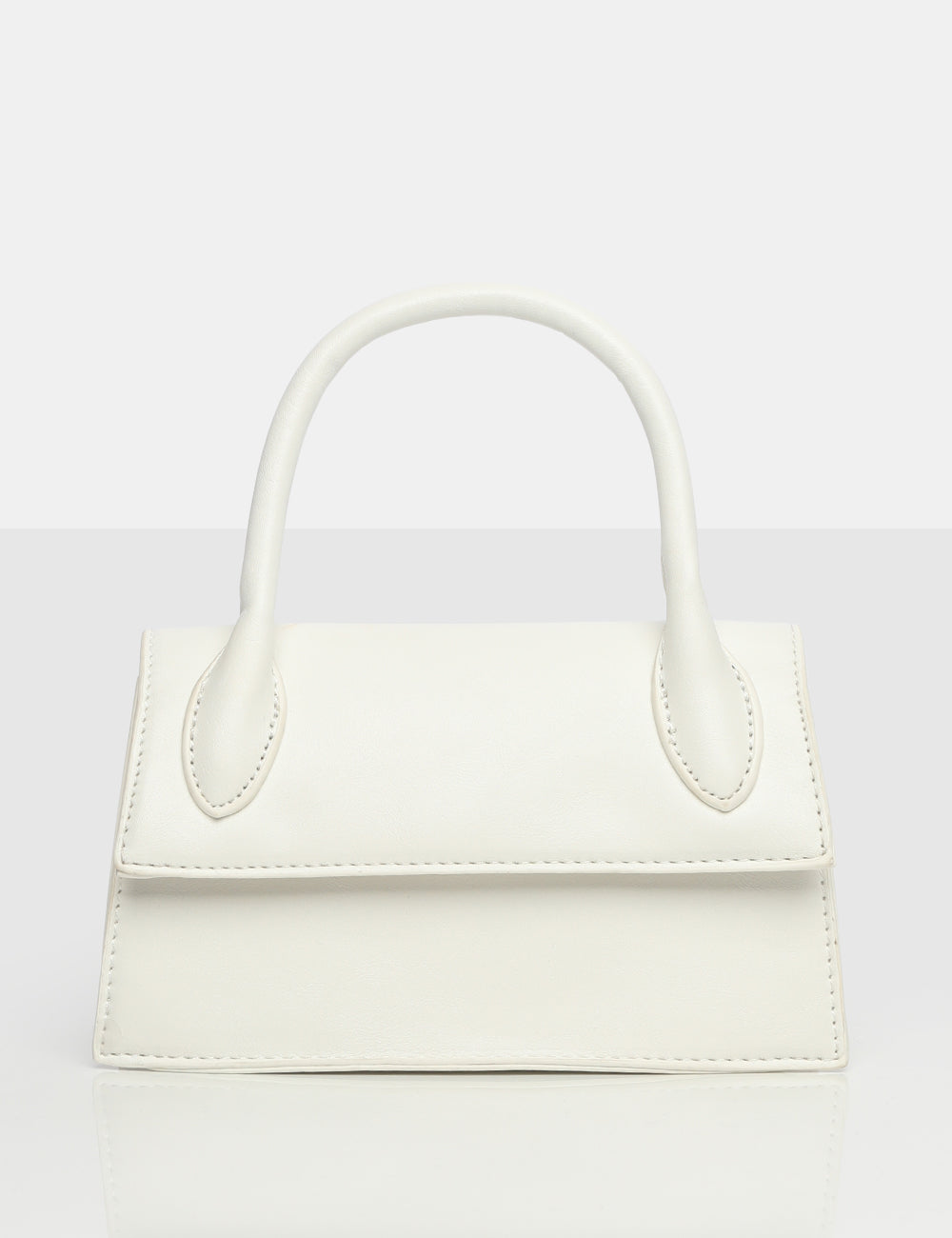 The Hailey White PU One Handle Mini Bag | Public Desire
