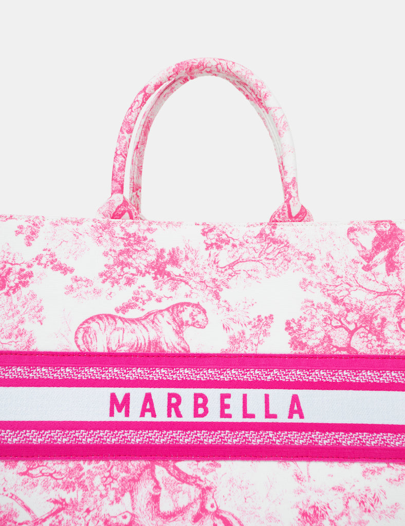 The Marbella Hot Pink Oversized Canvas Tote Bag | Public Desire